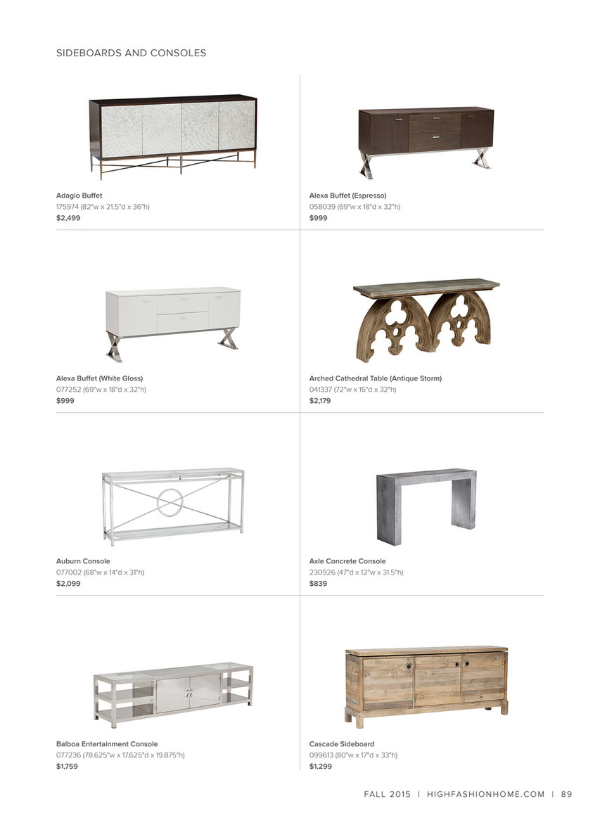 High Fashion Home Catalog Fall 2015 Fletcher Mirrored Dresser